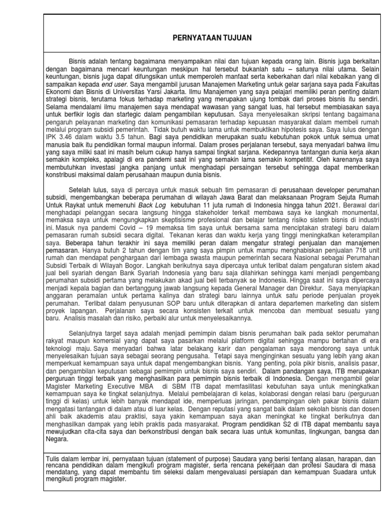 Statement of Purpose | PDF