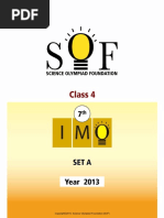 Imo Class4 Sample Paper | PDF | Teaching Mathematics | Science