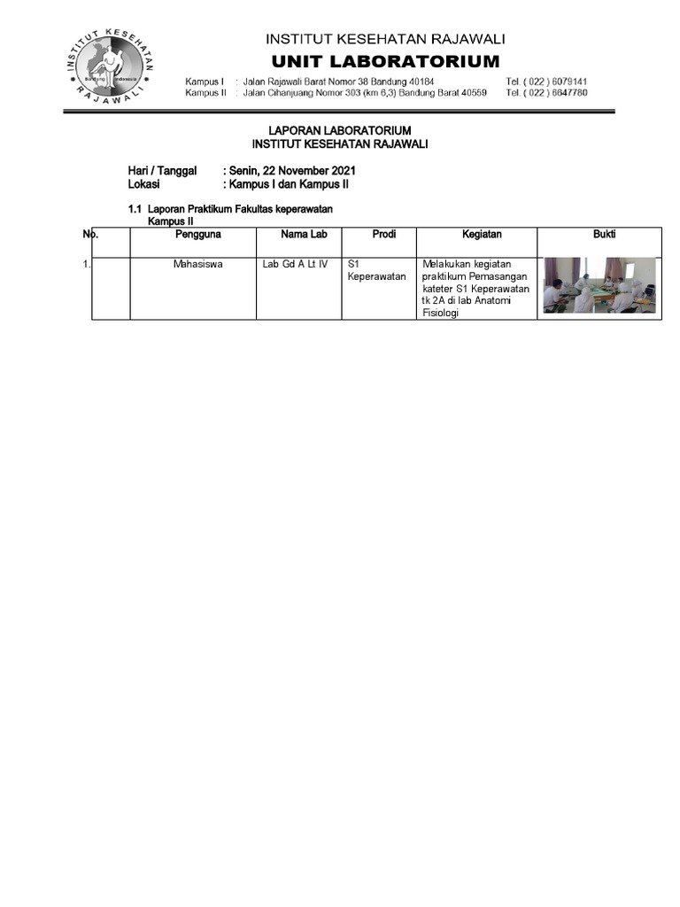 Laporan Laboratorium 22 November 2021 | PDF