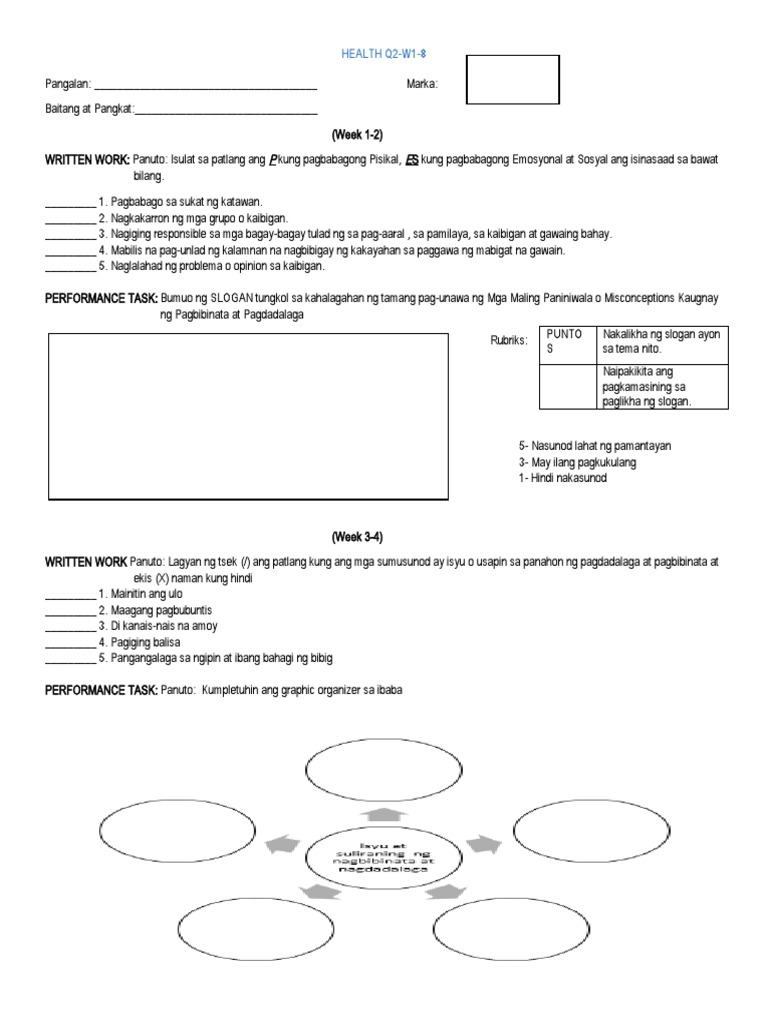Las - Health Q2 W1-8 | PDF