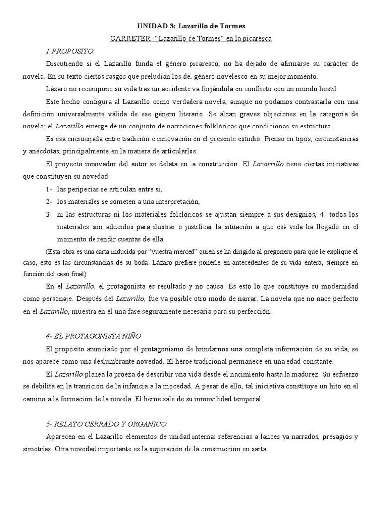 Resumen Final U3 - Lit Española | PDF | Héroe | Novelas