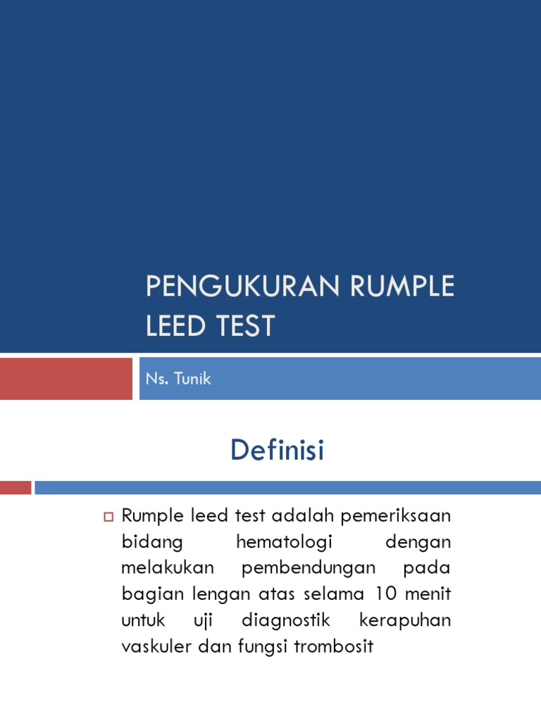 Pengukuran Rumple Leed Test | PDF