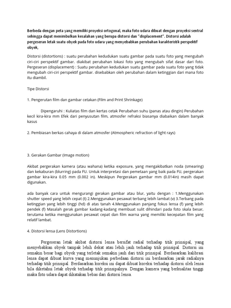 Distorsi Fotogrametri | PDF
