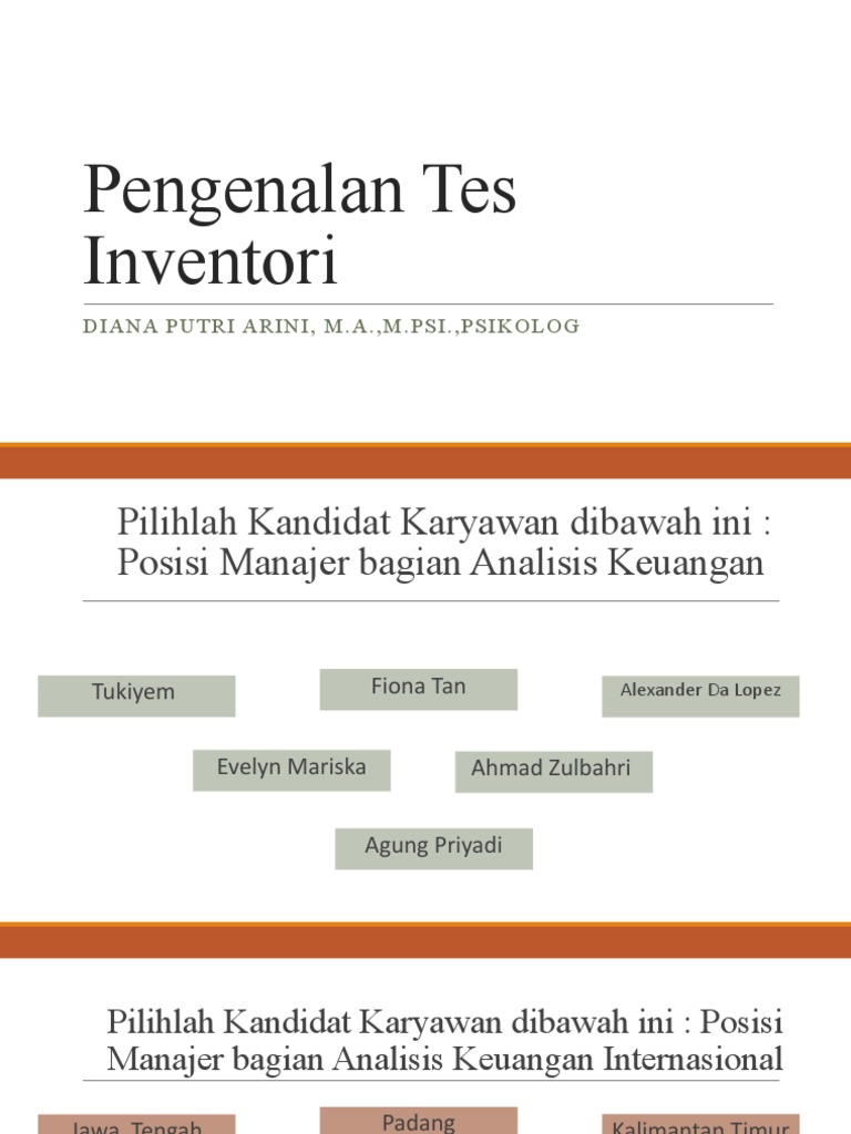 01 - Pengenalan Tes Inventori | PDF | Pengembangan Diri | Sains ...