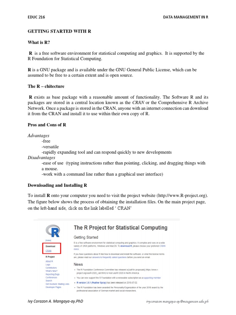 Topic 1 Data Management in R EDUC 216 | PDF | R (Programming Language) | Window (Computing)