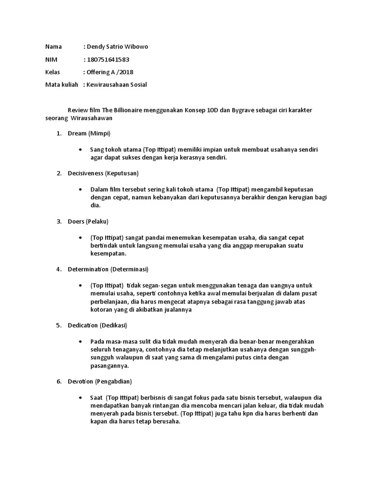 Review Film The Billionaire | PDF | Bisnis