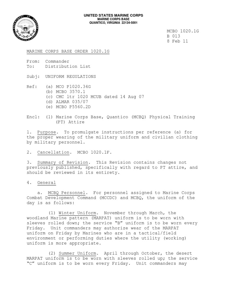 (B) MCBO 3570.1: United States Marine Corps | Download Free PDF ...