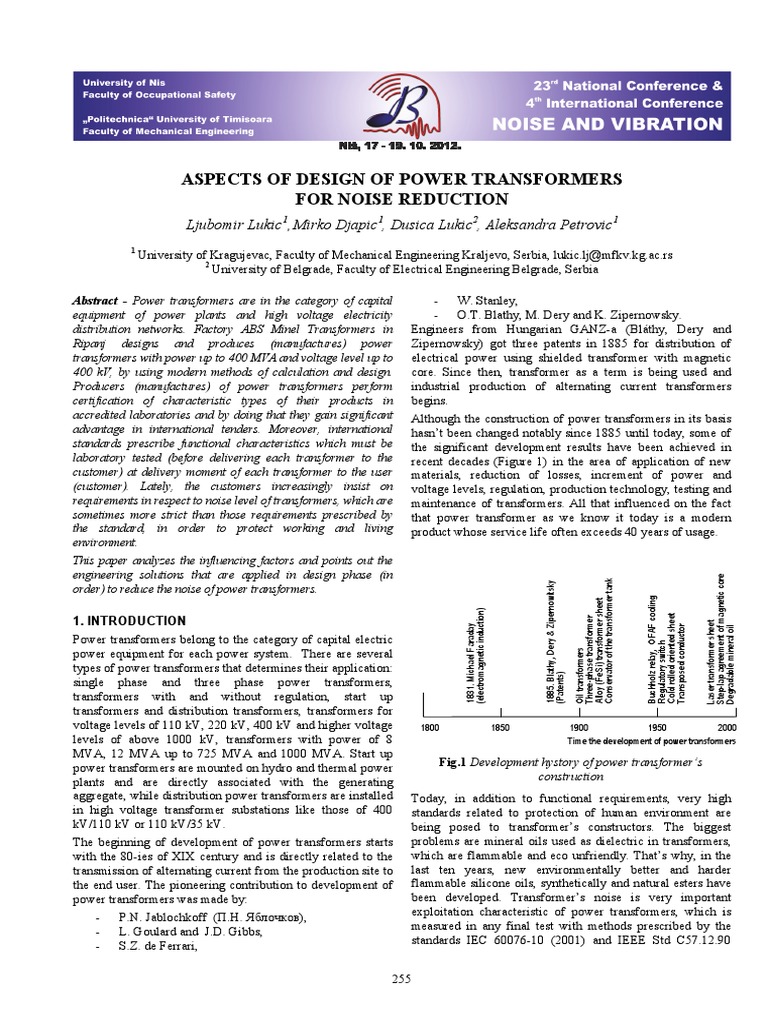 Power Transformer Noise Reduction Techniques | PDF | Transformer ...