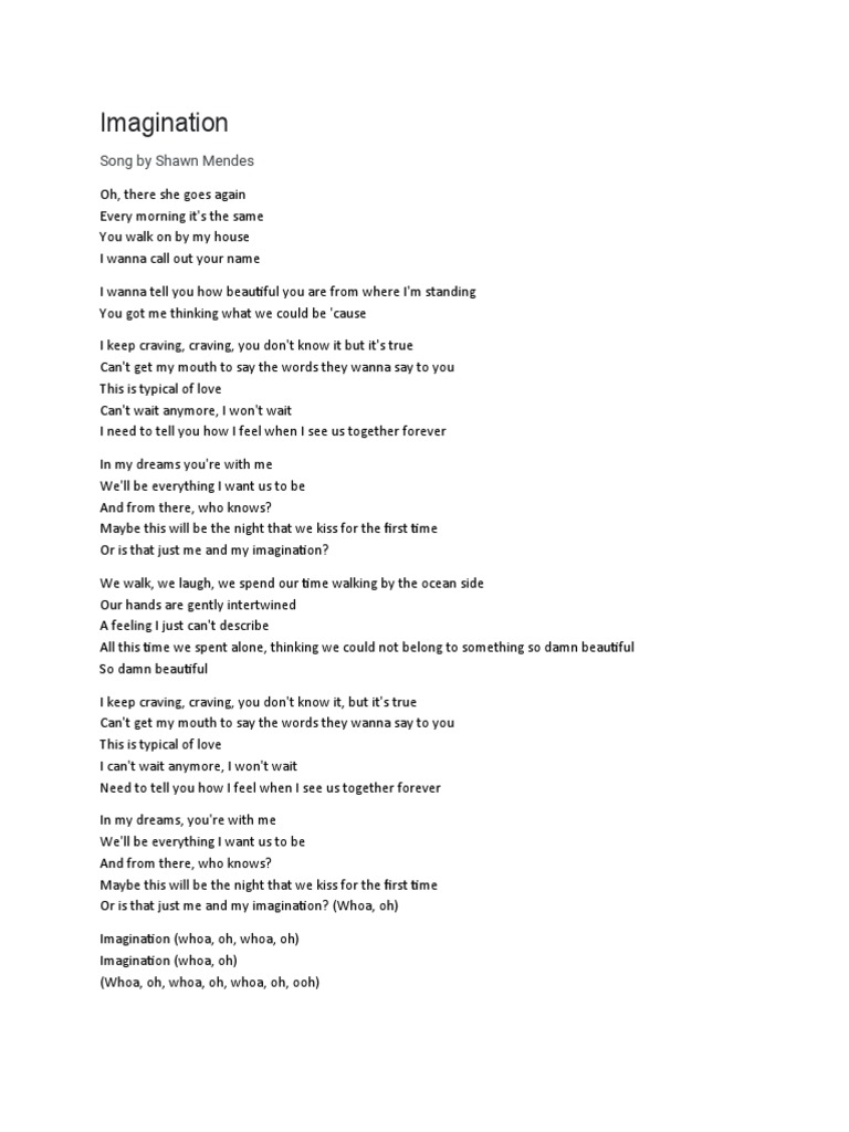 Imagination: Song by Shawn Mendes | PDF