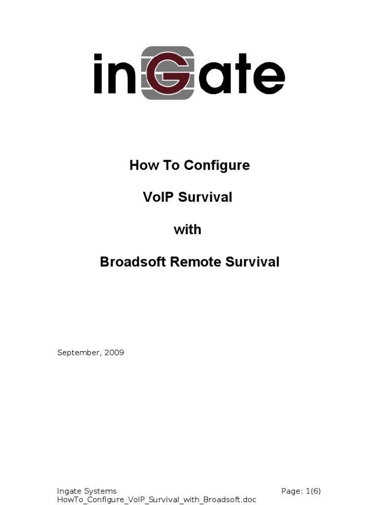 HowTo Configure VoIP Survival With Broadsoft | PDF | Session Initiation Protocol | Voice Over Ip