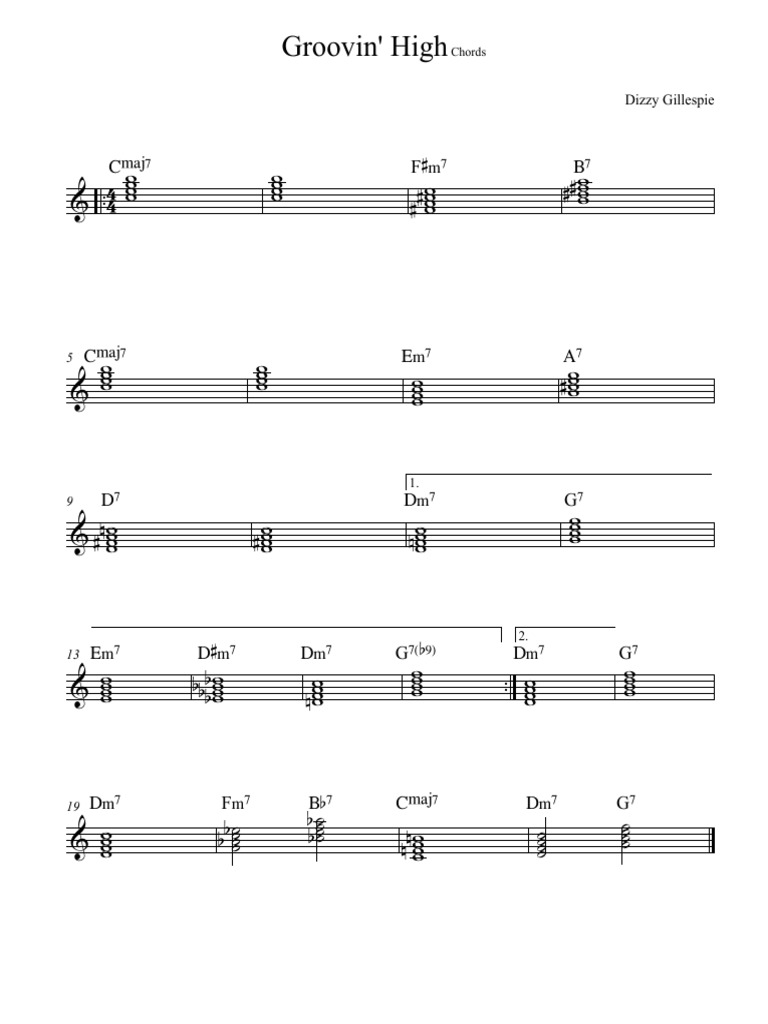 Groovin' High Chords Eb | PDF