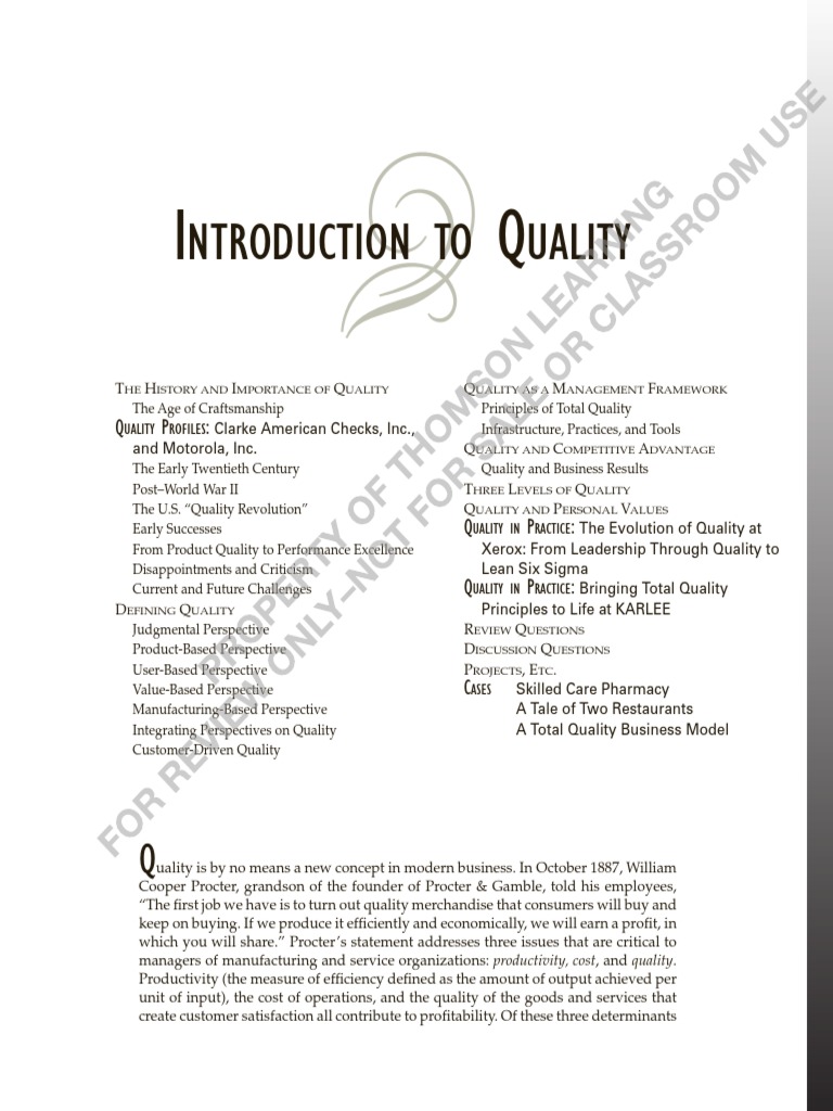 Ch1 Quality | PDF | Brand | Quality Assurance