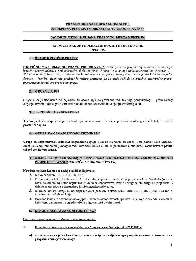 Krivicno Pravo | PDF