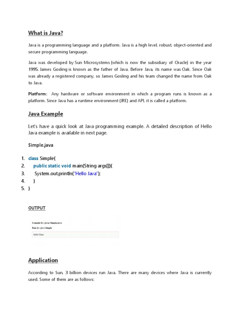 What Is Java? | Download Free PDF | Java (Programming Language) | Java ...