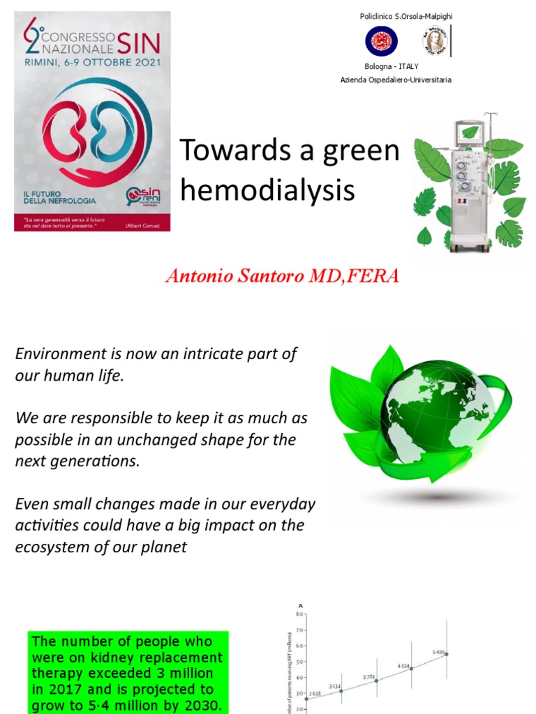 Green Dialysis - Prof - Santoro | PDF | Hemodialysis | Dialysis