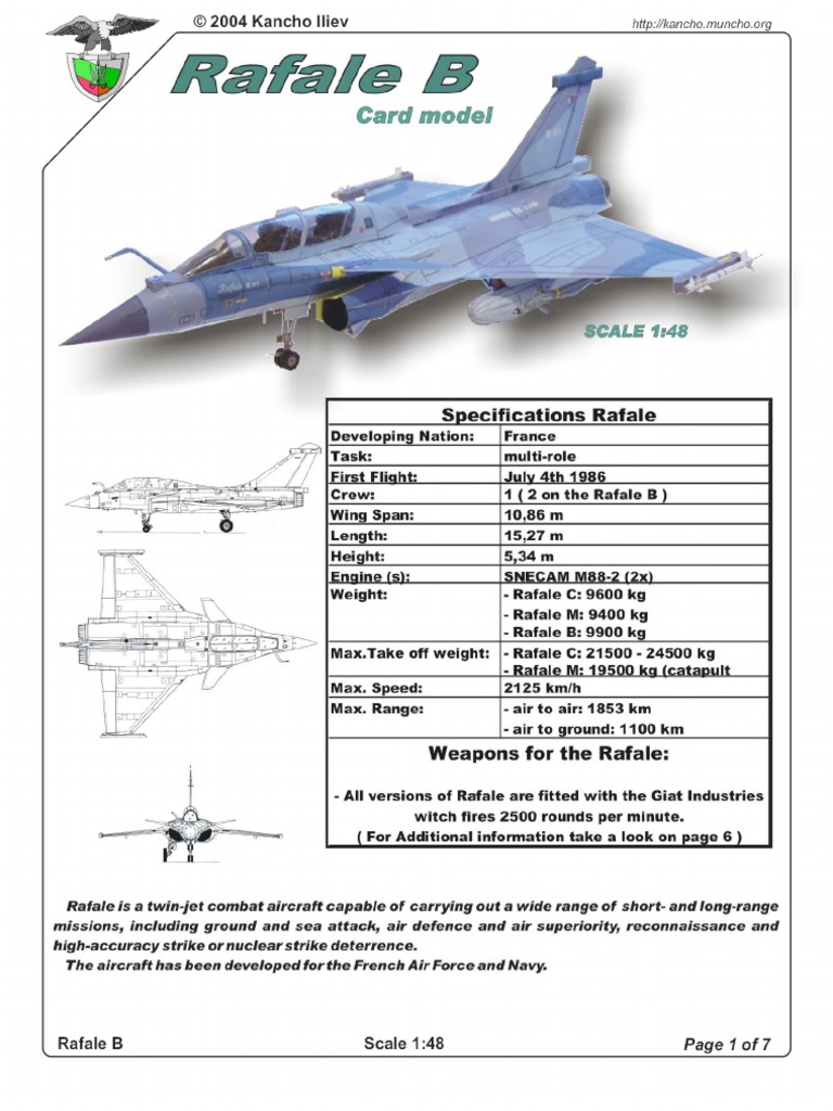 Rafale b1 | PDF | Military Aircraft | Manufactured Goods
