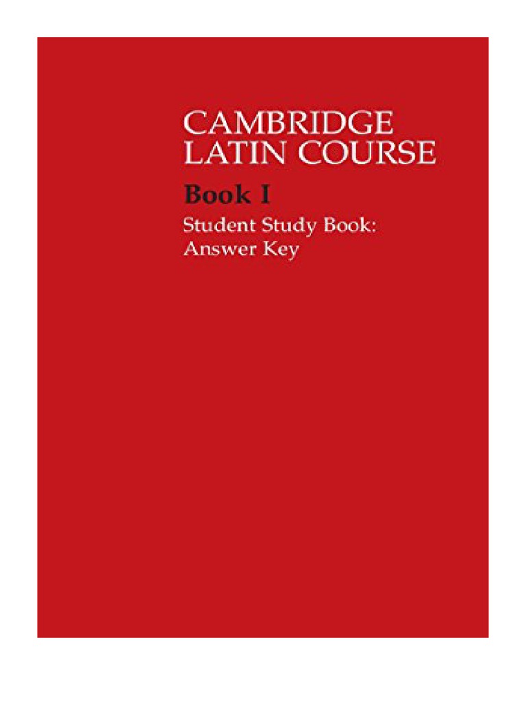 Cambridge Latin Course 1 Student Study Book Answer Key Cambridge