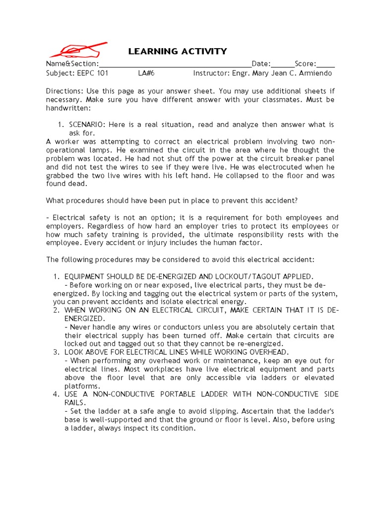 Eepc 101 Module Ii La 6 Pdf Occupational Safety And Health Safety