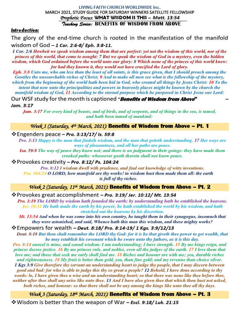 EDITED.... March 2021 Saturday WSF Teaching Outline (HM) | PDF | Sophia ...