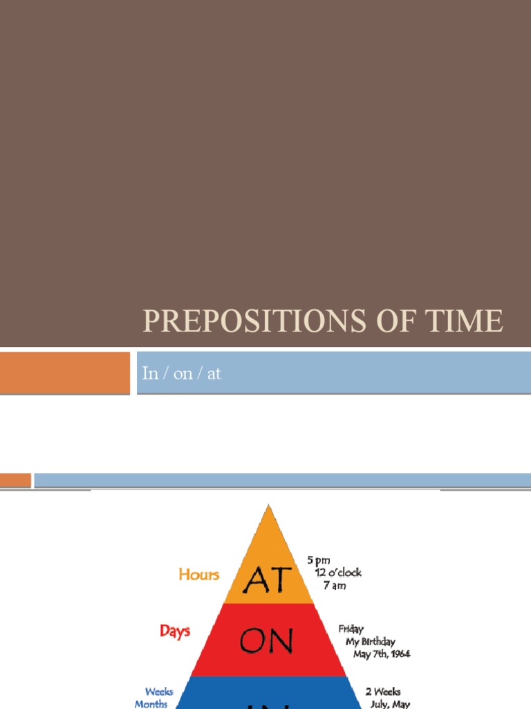 Prepositions of Time | PDF