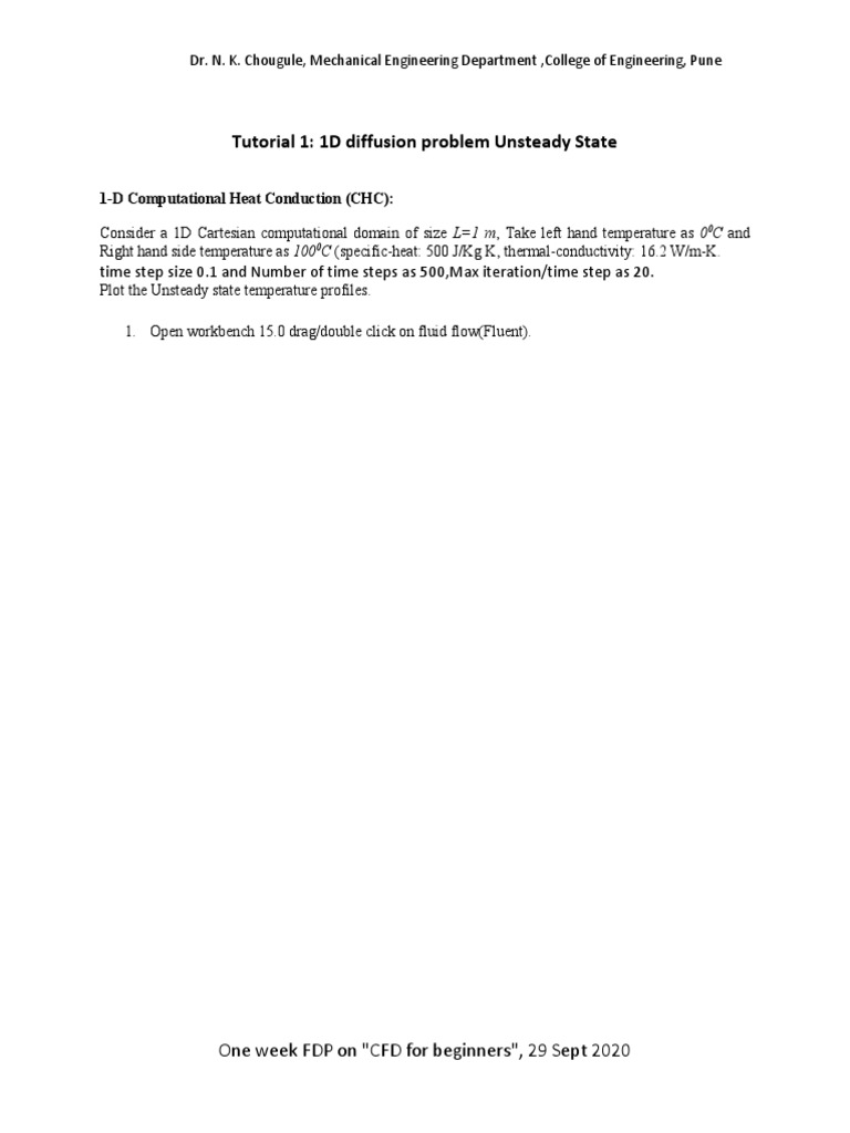 Step-by-Step Guide for Simulating 1D Transient Heat Conduction Using ...