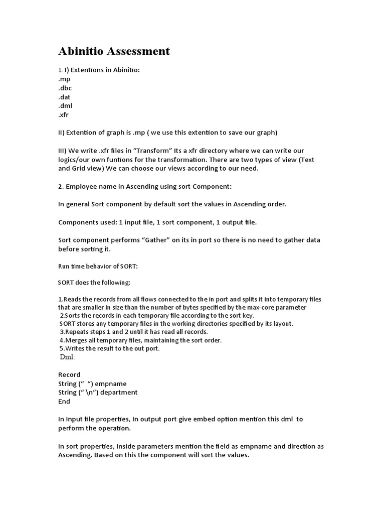 Abinitio Assessment 1 Pdf Parameter Computer Programming Computer File