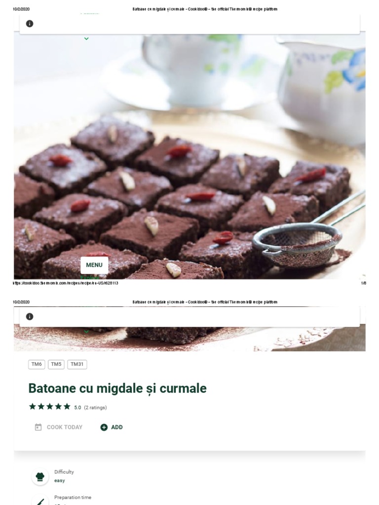 Batoane Cu Migdale Și Curmale | PDF