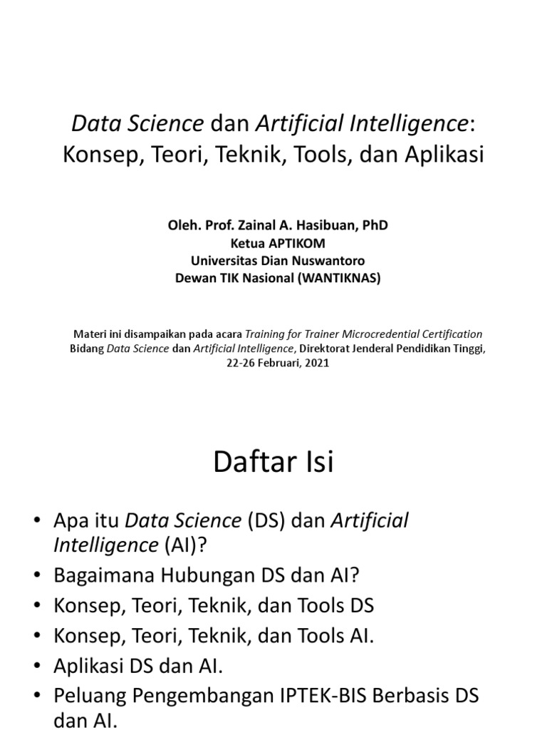 Data Science Dan Artificial Intelligence:: Konsep, Teori, Teknik, Tools ...