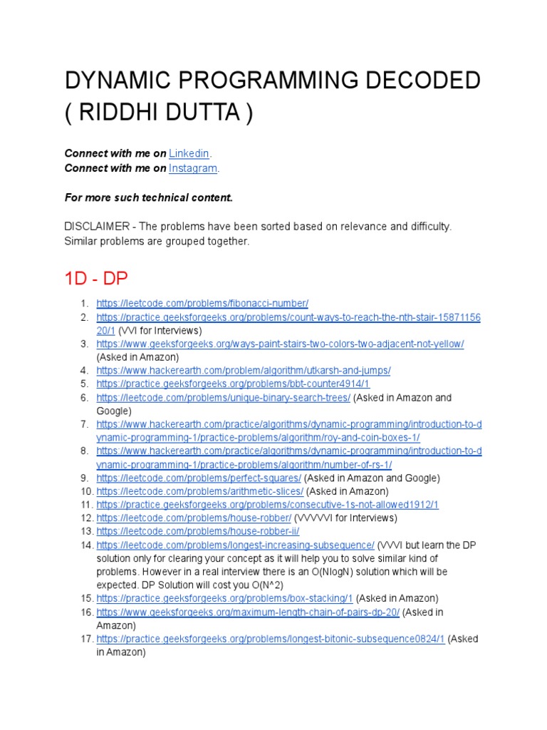 Dynammic Programming Decoded | PDF | Dynamic Programming | Mathematical Logic