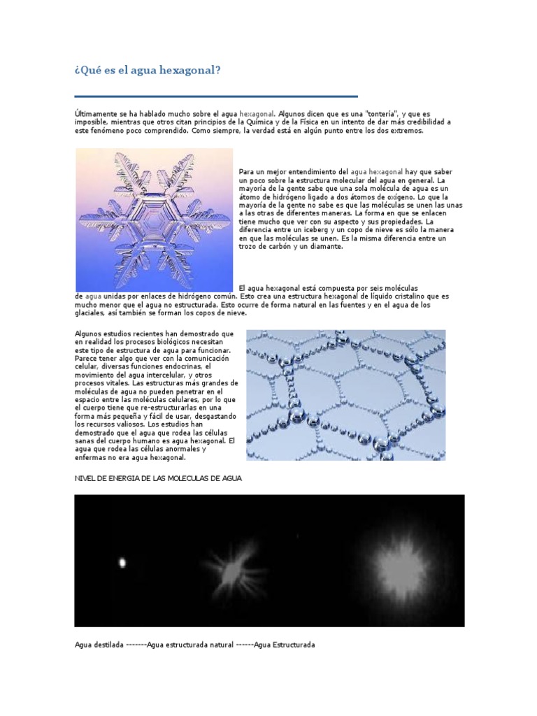 Qué Es El Agua Hexagonal | PDF | Agua | Agua potable