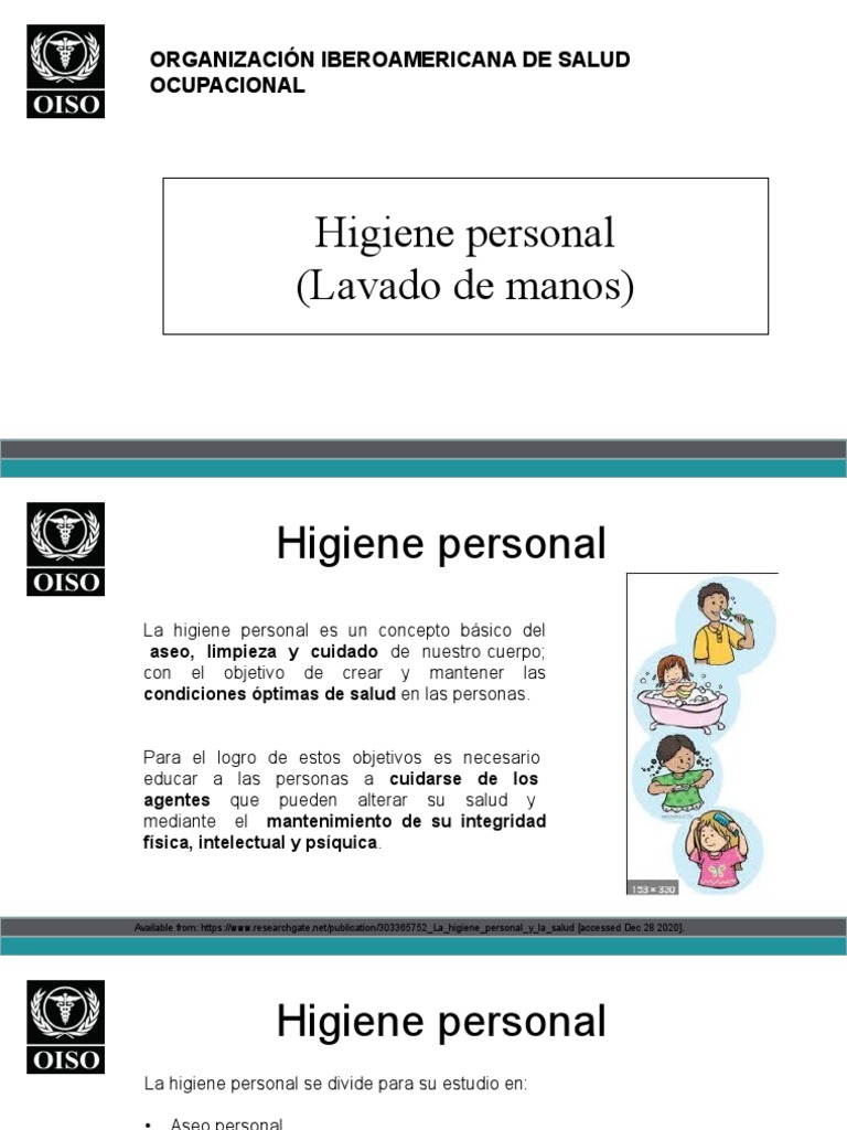 Objetivos de la Higiene Personal | PDF | Piel | Higiene