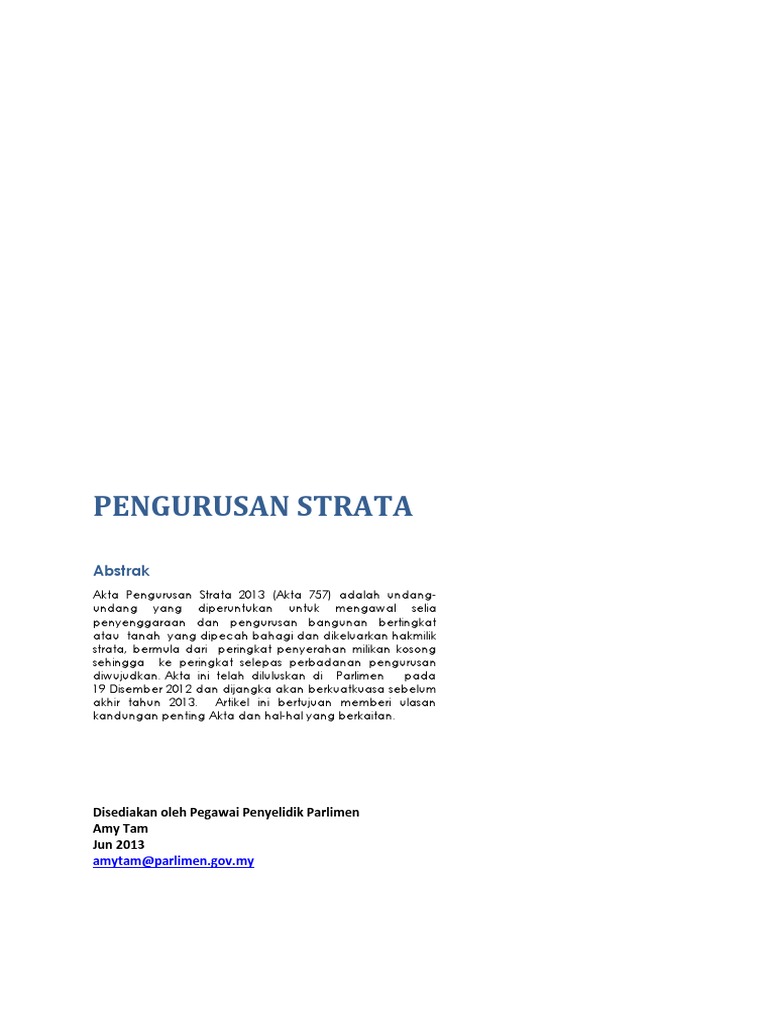 Ulasan Pengurusan Strata 2 | PDF