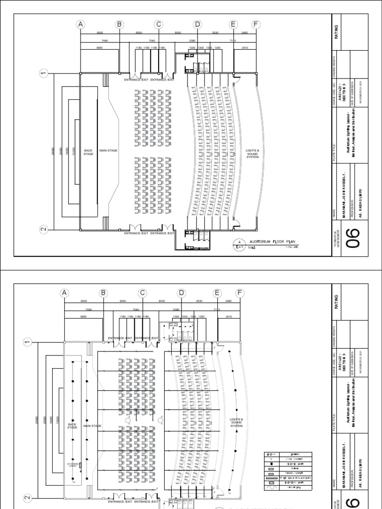 Auditorium Lighting Layout Guide | PDF | Optics | Building Engineering