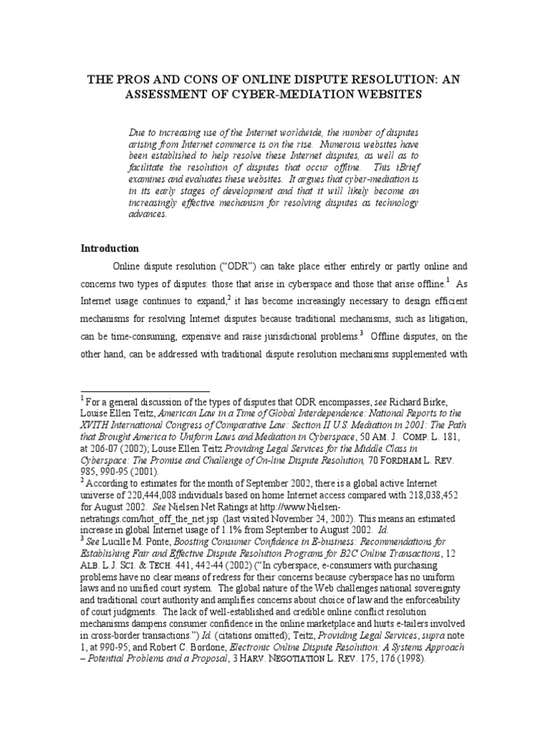 Pros and Cons | PDF | Mediation | Alternative Dispute Resolution