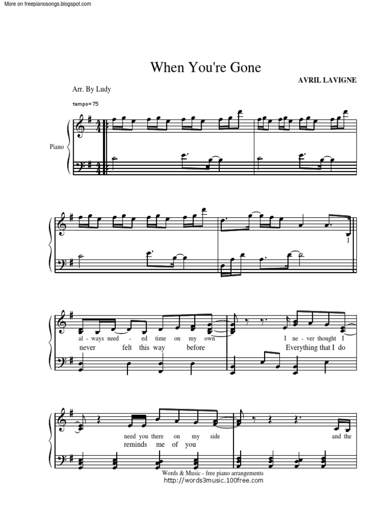 Avril Lavigne - When Youre Gone | PDF