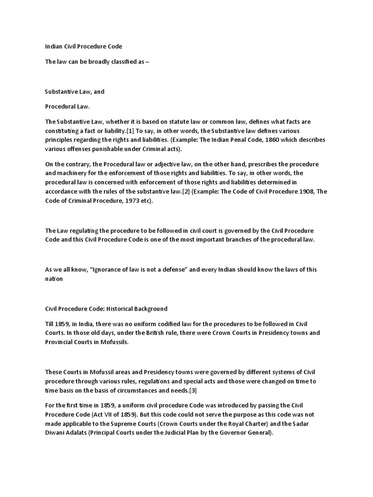 Indian Civil Procedure Code | PDF | Lawsuit | Jurisdiction