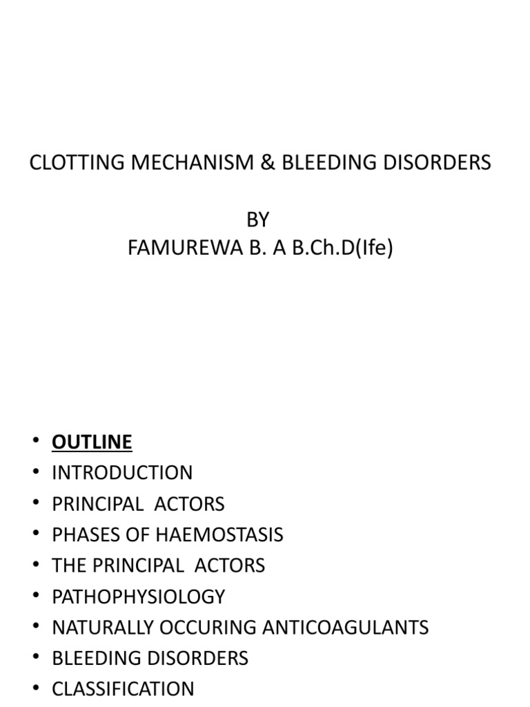Clotting Mechanisms & Bleeding Disorders | PDF | Coagulation | Blood