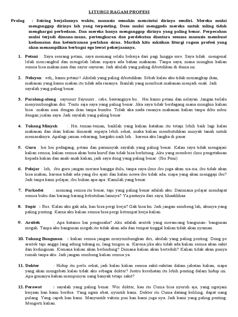 Liturgi - Ragam - Profesi 2021 | PDF
