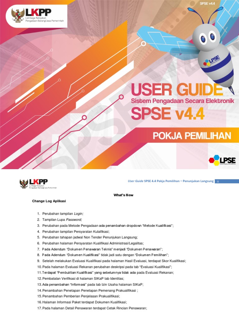 User Guide SPSE v4.4 Pokja Pemilihan - Penunjukan Langsung (September ...