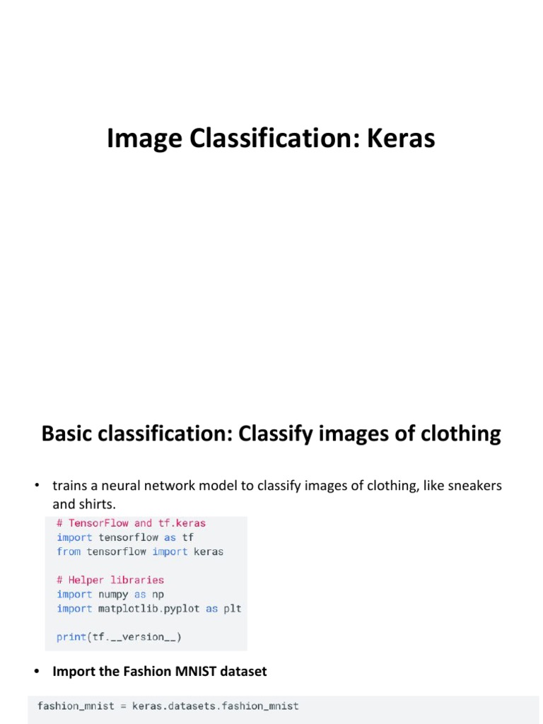 Image Classification: Keras | PDF | Emerging Technologies | Applied ...