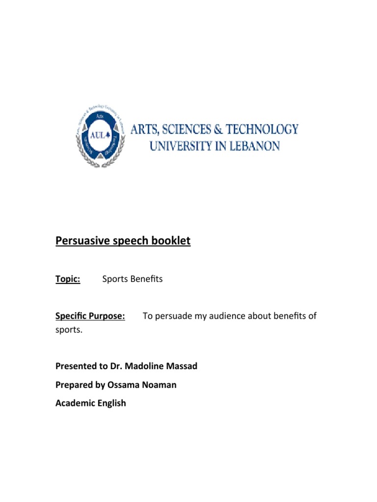 Informative Speech Booklet | PDF | Psychological Concepts | Behavioural ...