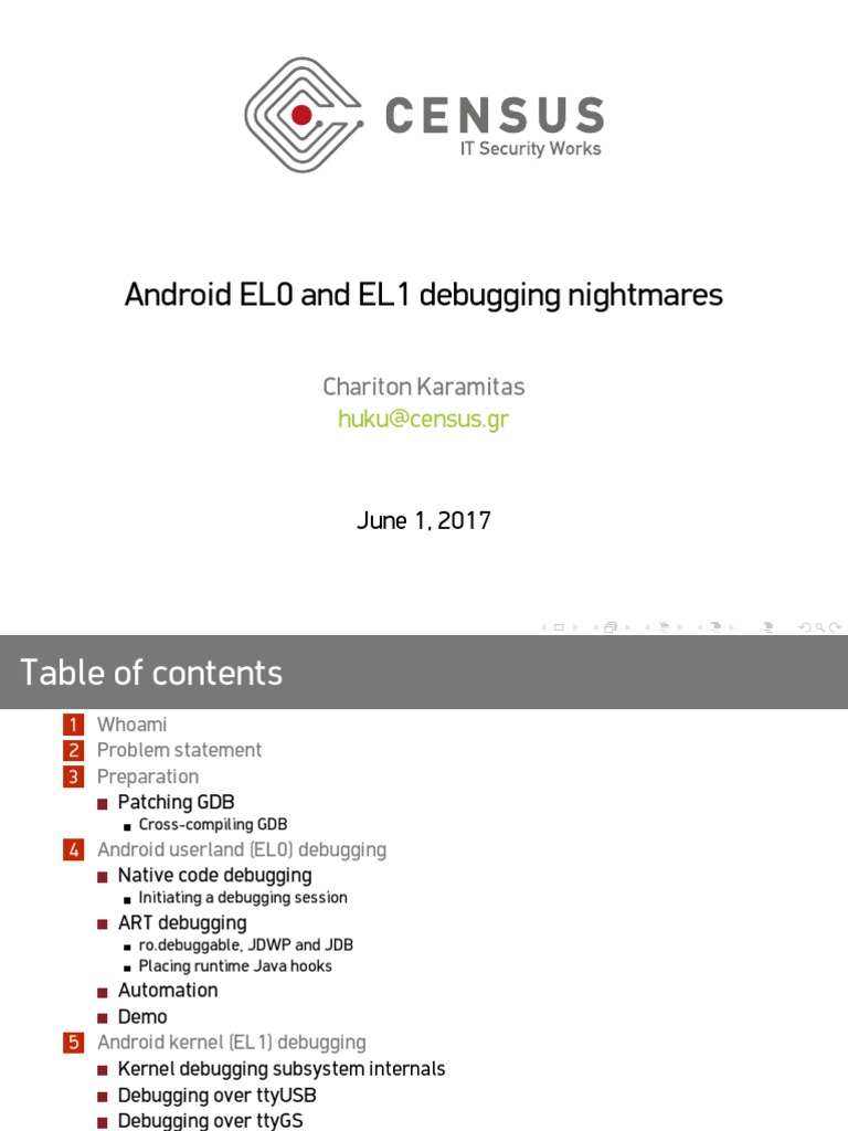Android EL0 and EL1 Debugging Nightmares: Chariton Karamitas | PDF | Java (Programming Language ...