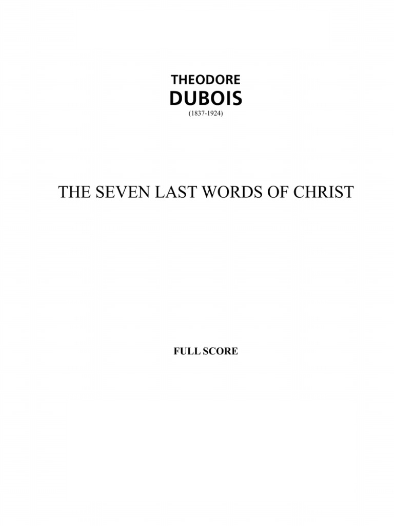 The Seven Last Words of Christ - Full Score | PDF