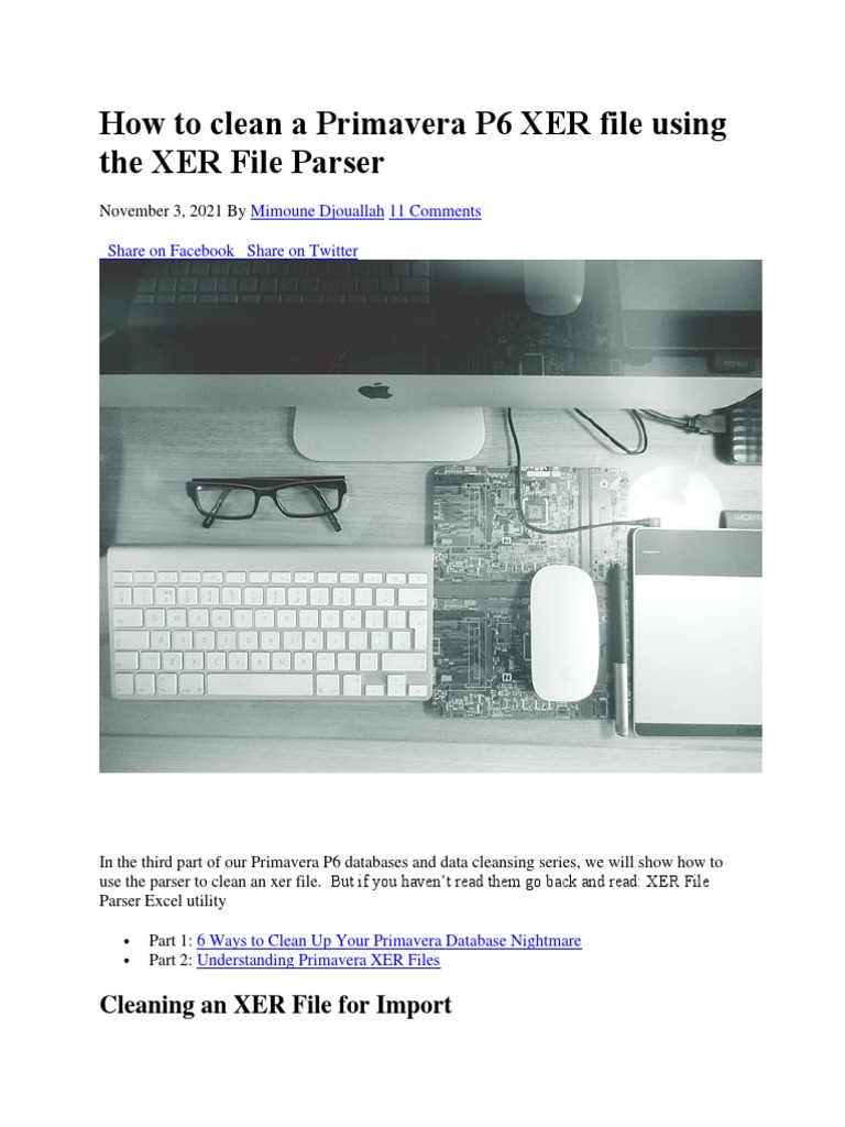 How To Clean A Primavera P6 XER File Using The XER File Parser 4 | PDF | Databases | Software