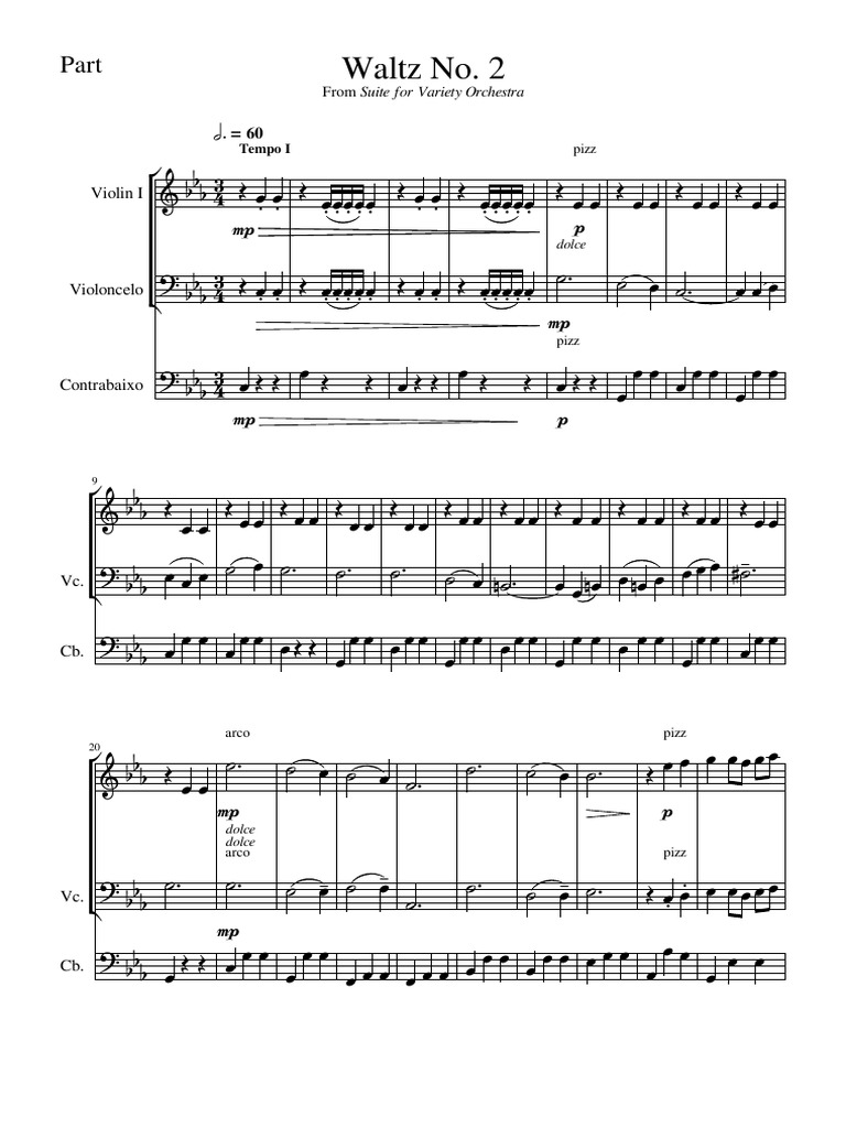 Waltz No. 2 From Suite For Variety Orchestra-Part | PDF | Orchestras ...