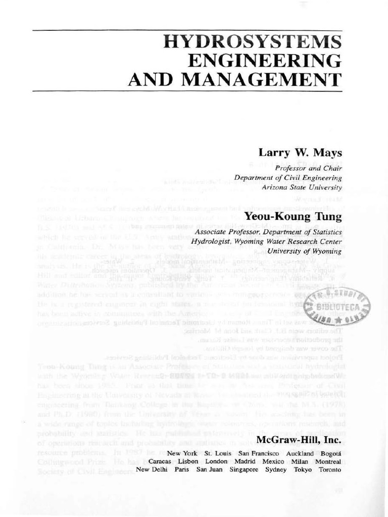 Hydro Systems Engineering and Management | PDF | Linear Programming ...