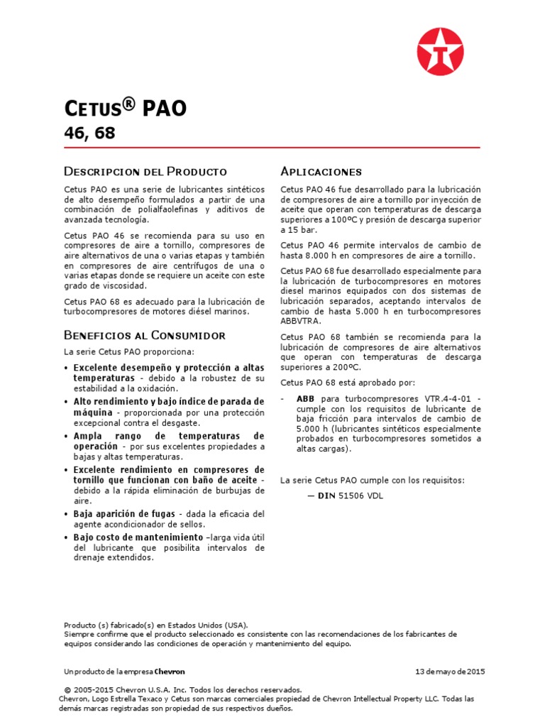 Cetus Pao | PDF | Lubricante | Turbocompresor