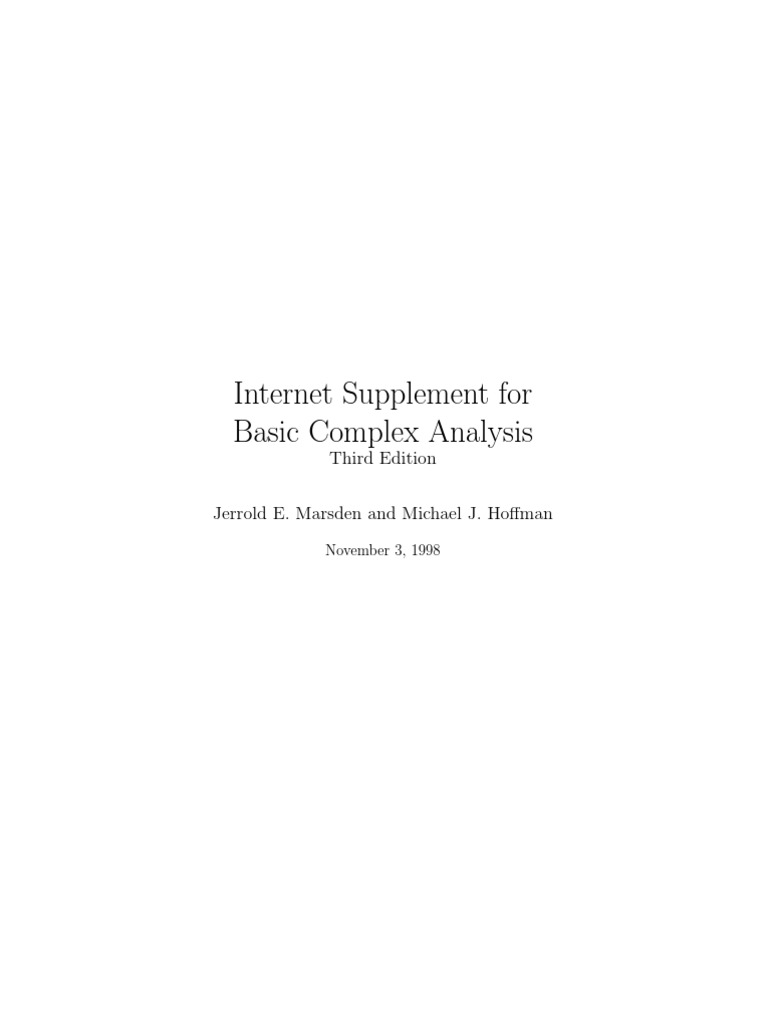 Internet Supplement For Basic Complex Analysis: Third Edition | PDF ...