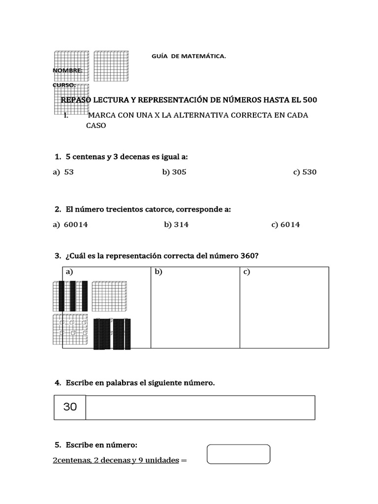 Guía de Valor Posicional en Números | PDF