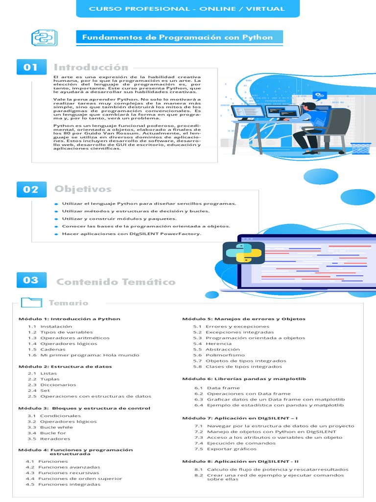 Temario Fundamentos de Programación Con Python | PDF | Python (lenguaje de programación ...